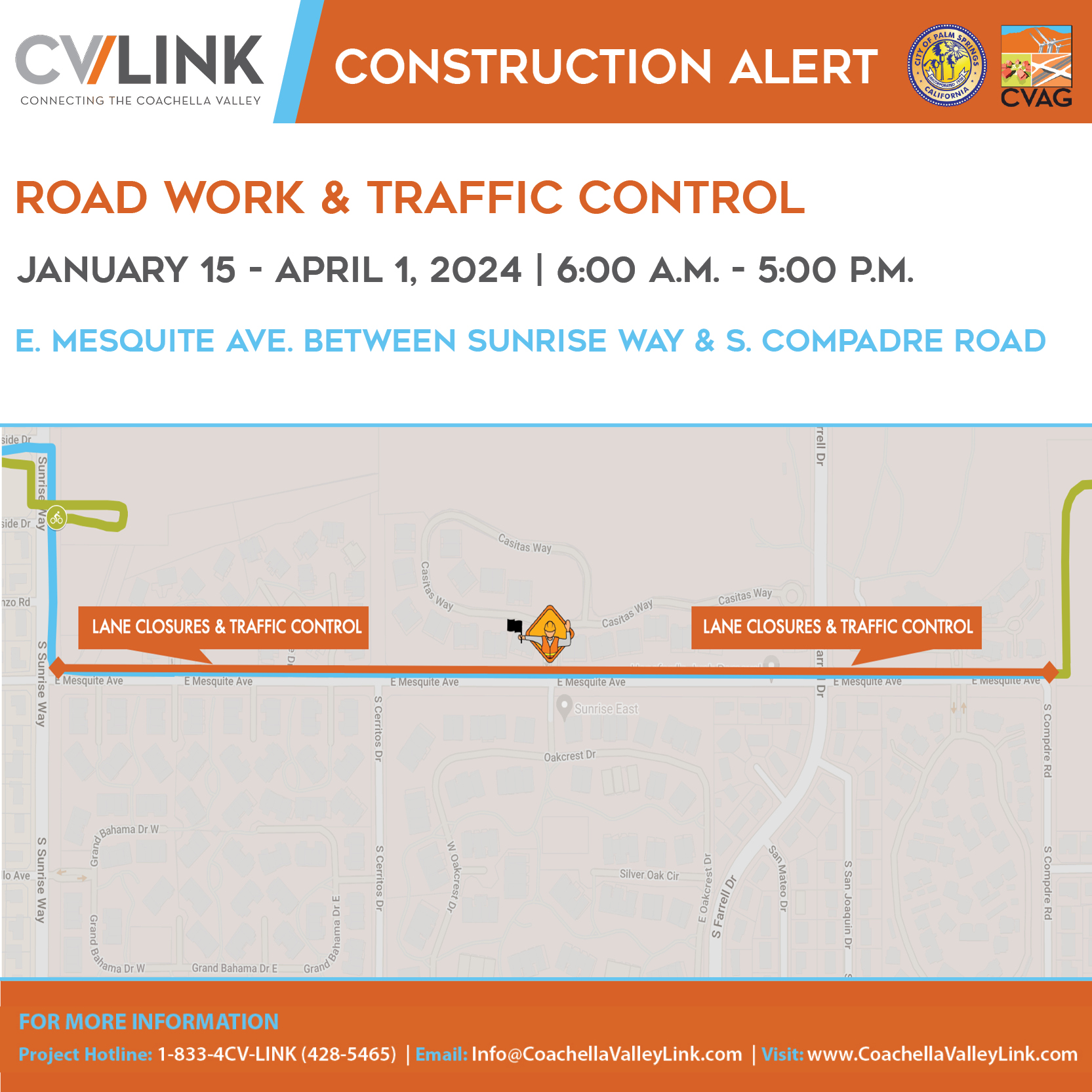 CV Link Construction Alert: Mesquite Ave Between Sunrise & Compadre ...
